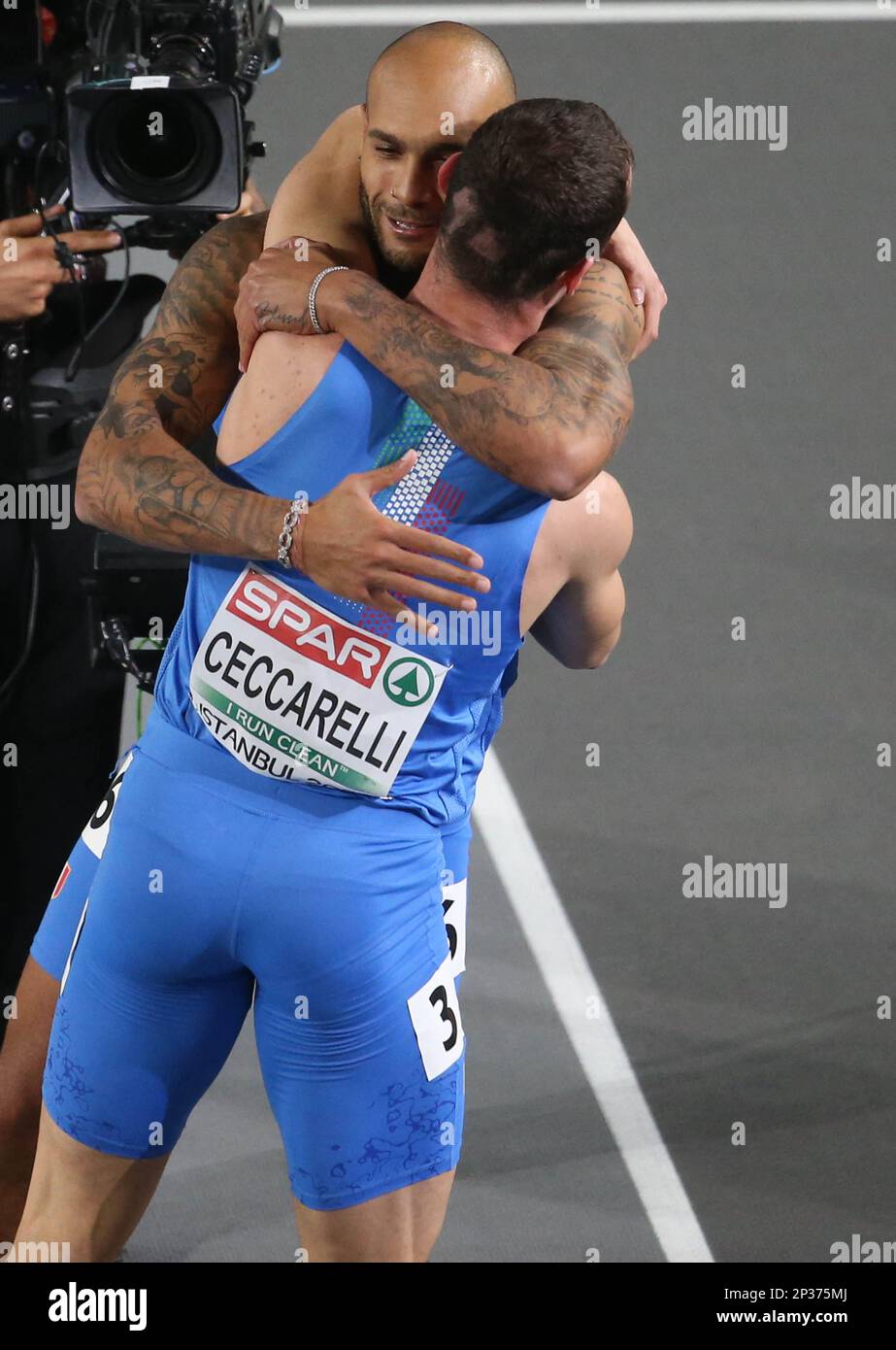 Samuele CECCARELLI and Lamont Marcell JACOBS of, Italy. , . on March 4 ...
