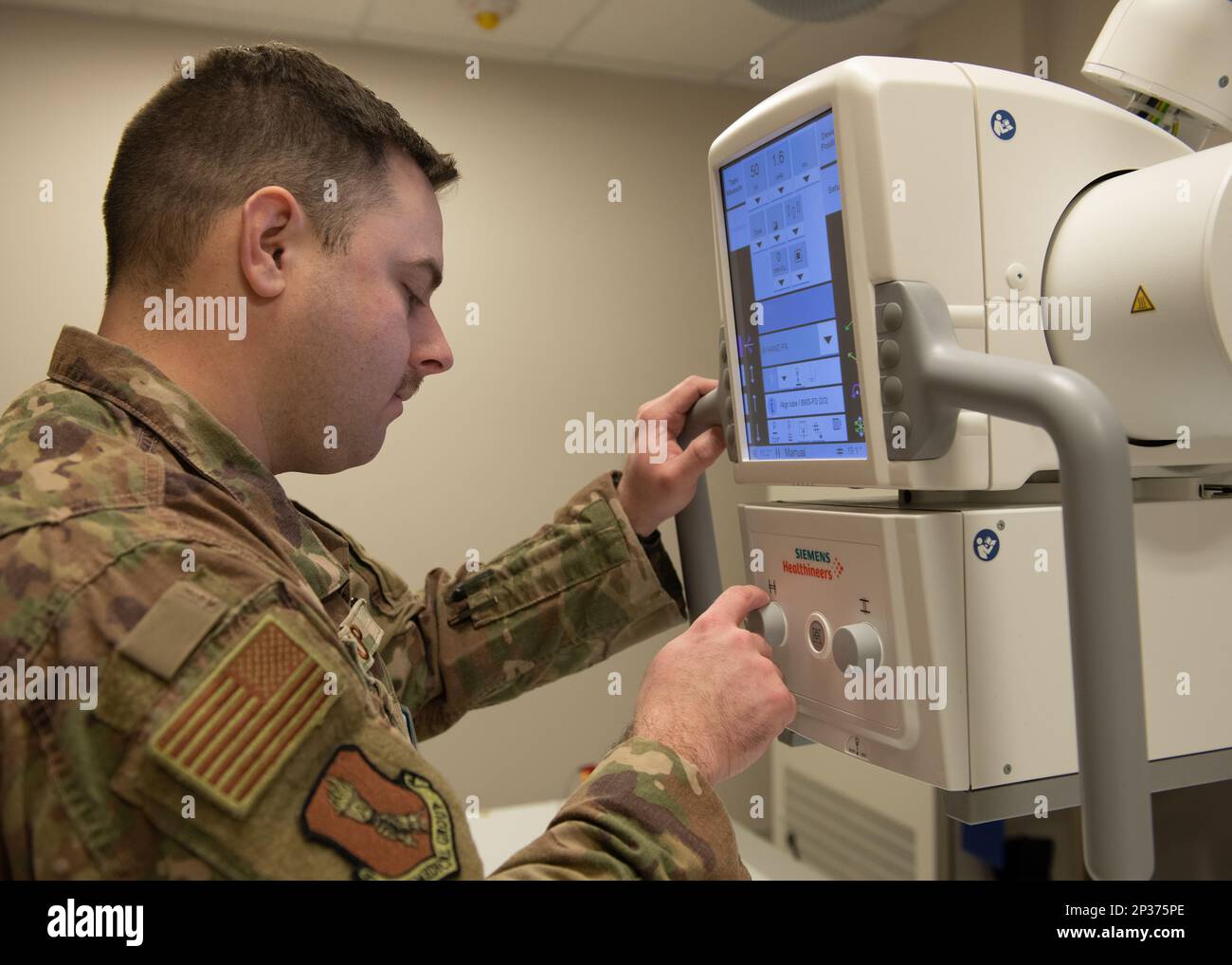 U.S. Air Force Staff Sgt. Ian Crump, a biomedical equipment technician ...