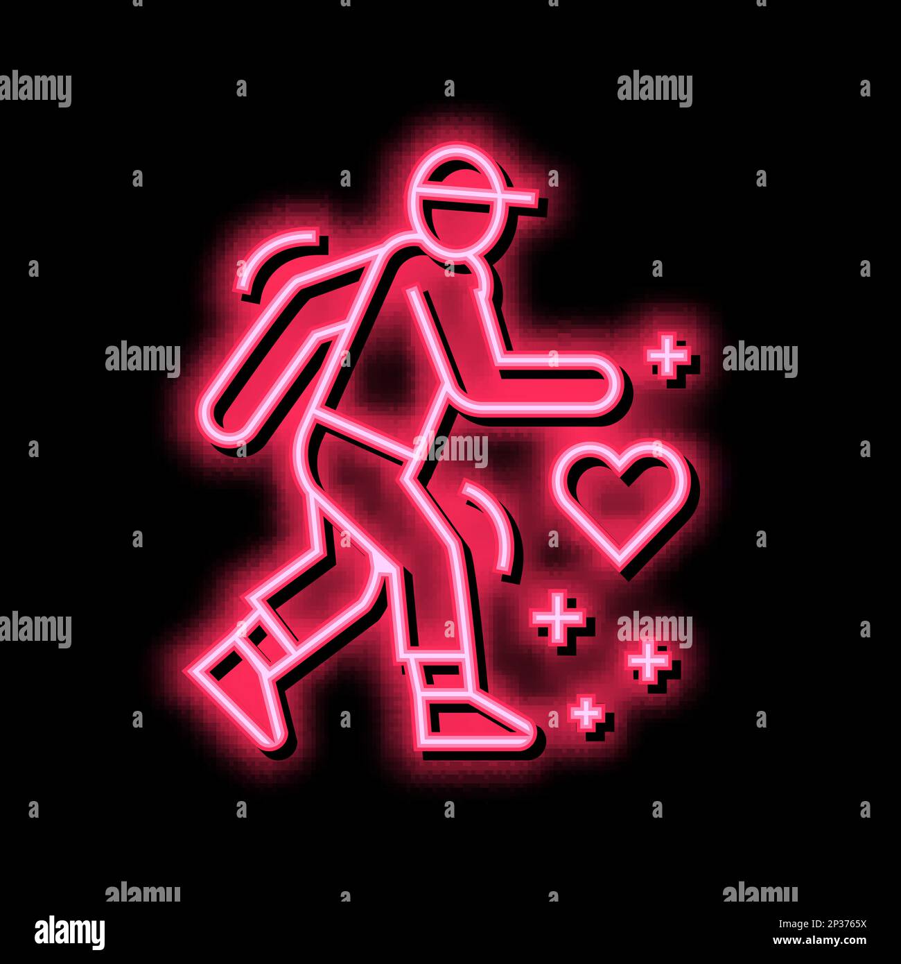 healthy running neon glow icon illustration Stock Vector Image & Art ...