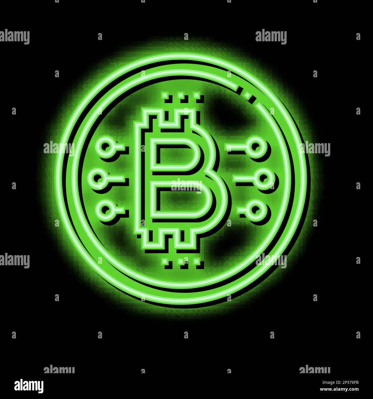 bitcoin coin ico neon glow icon illustration Stock Vector Image & Art ...
