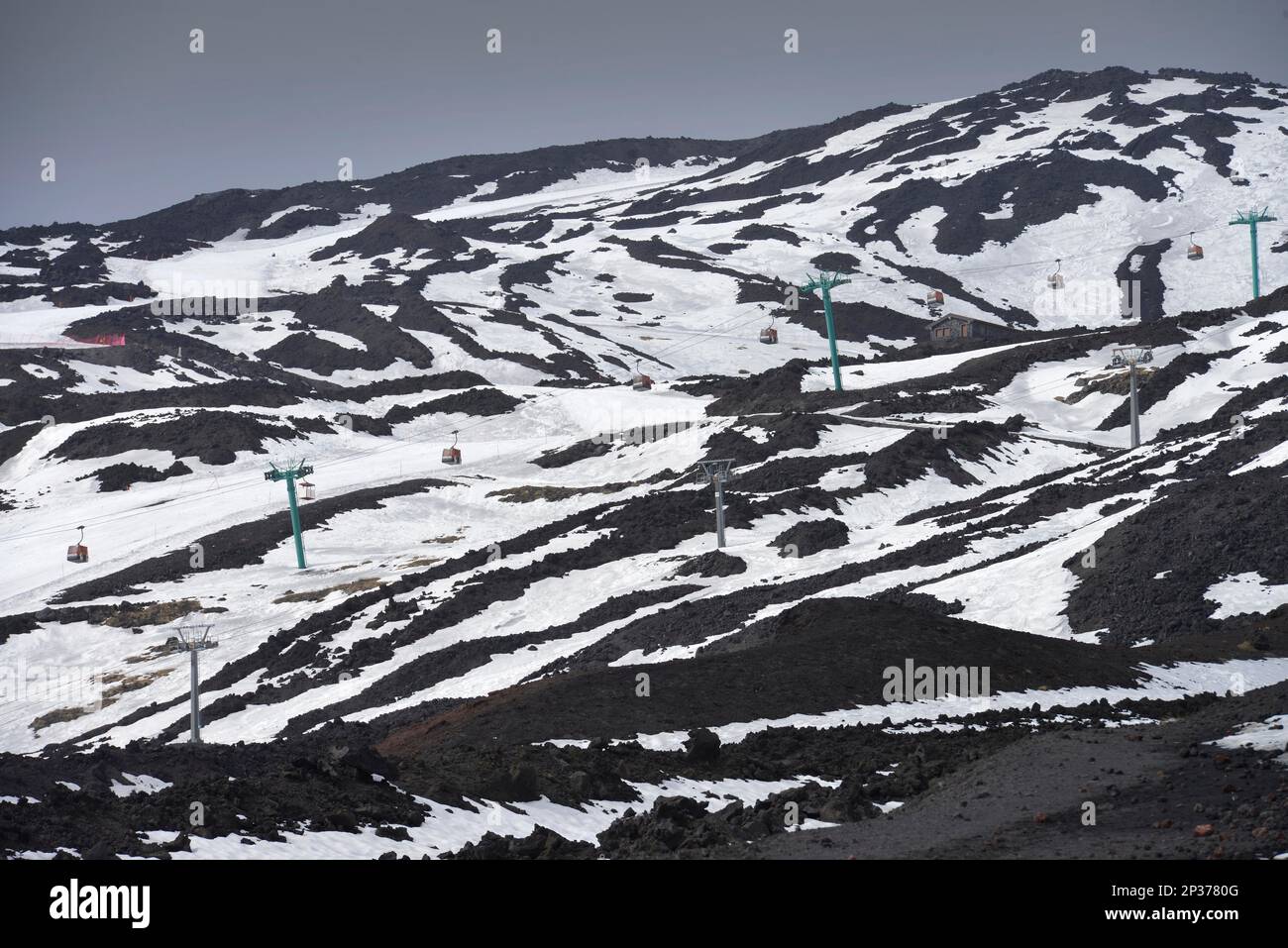Funivia dell'Etna cable car, volcano, Etna, Sicily, Italy Stock Photo ...