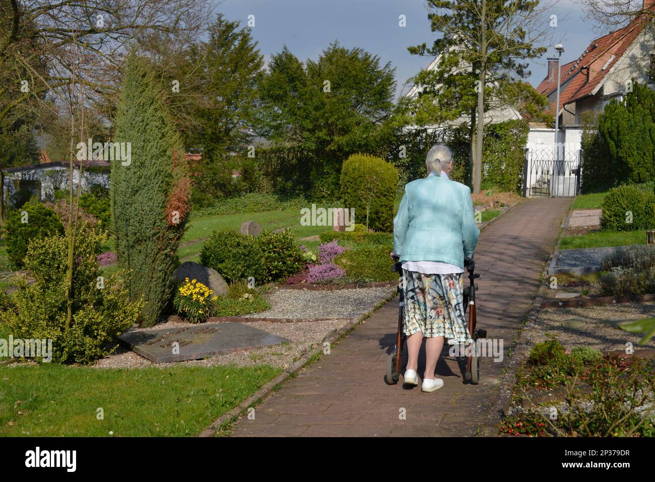Woman, Cemetery, Walk Stock Photo - Alamy