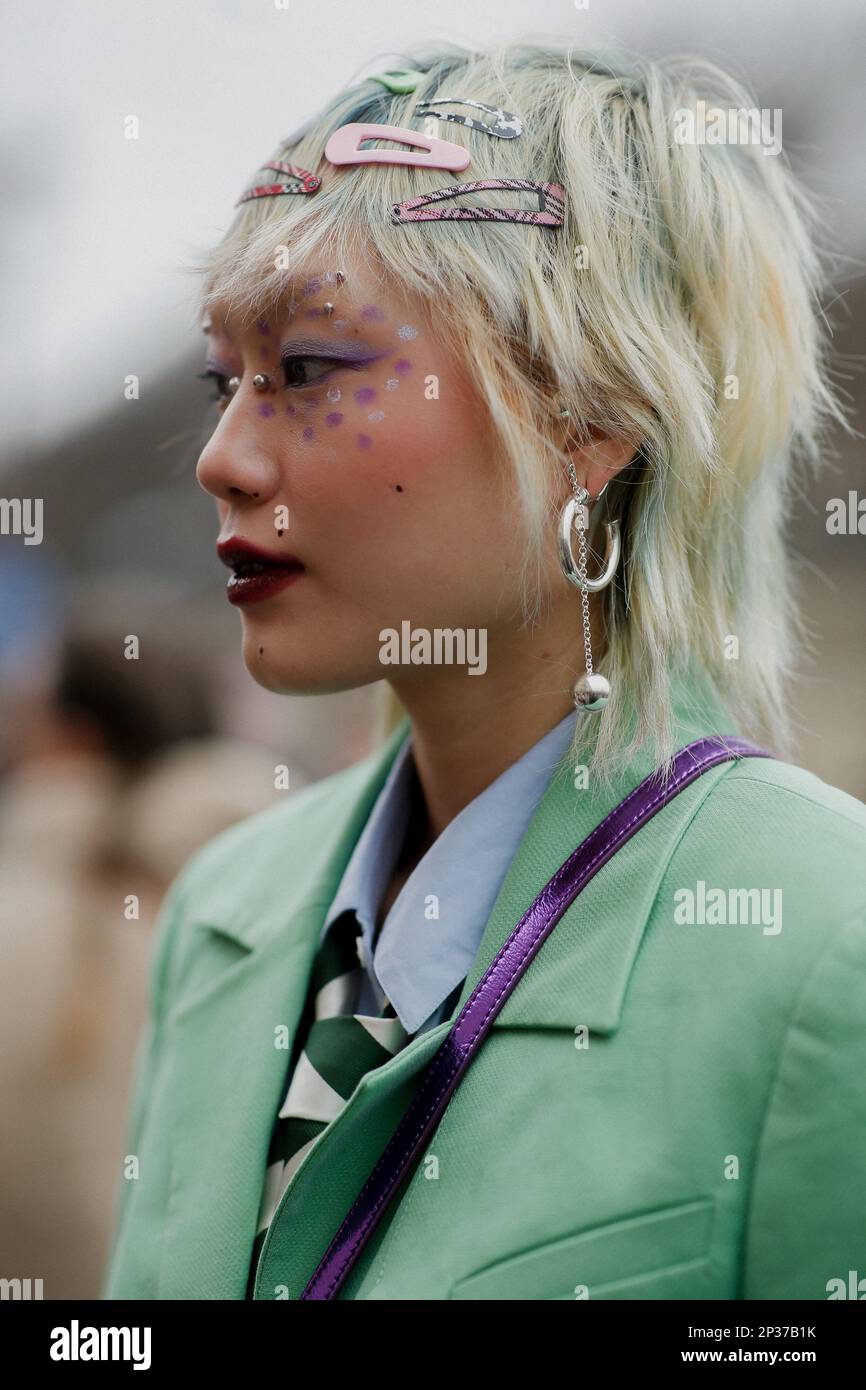 Paris, France. 04th Mar, 2023. Street style, Kicki Yang Zhang arriving ...