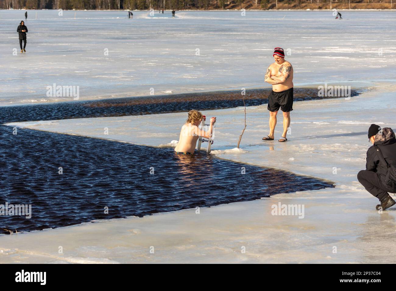 Annual winter festival in Ludvika Sweden that attracts people to take a ...