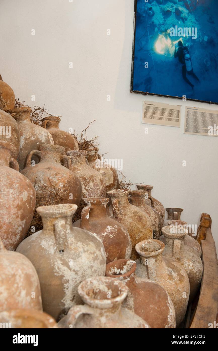 Salvaged amphorae, Museum of Underwater Archaeology, St. Peter's Fort ...