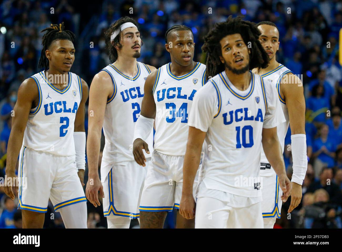 From left to right, UCLA guards Dylan Andrews (2), Jaime Jaquez Jr. (24 ...