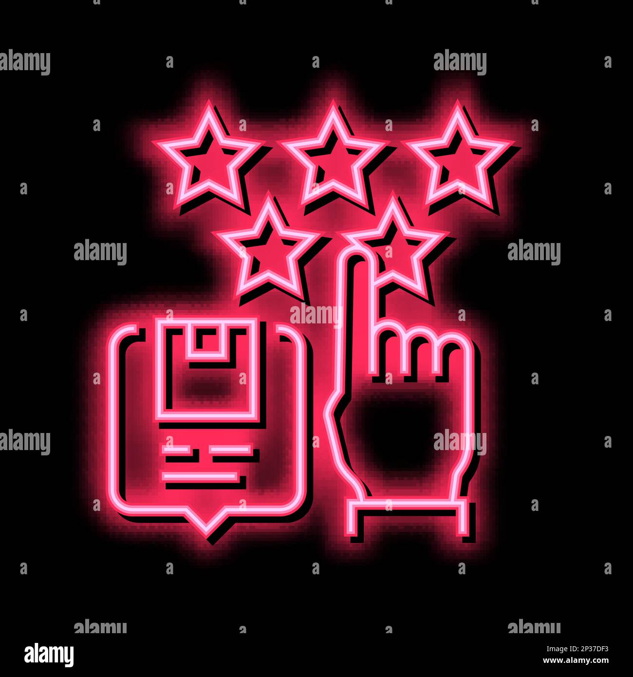 delivery service review neon glow icon illustration Stock Vector Image ...