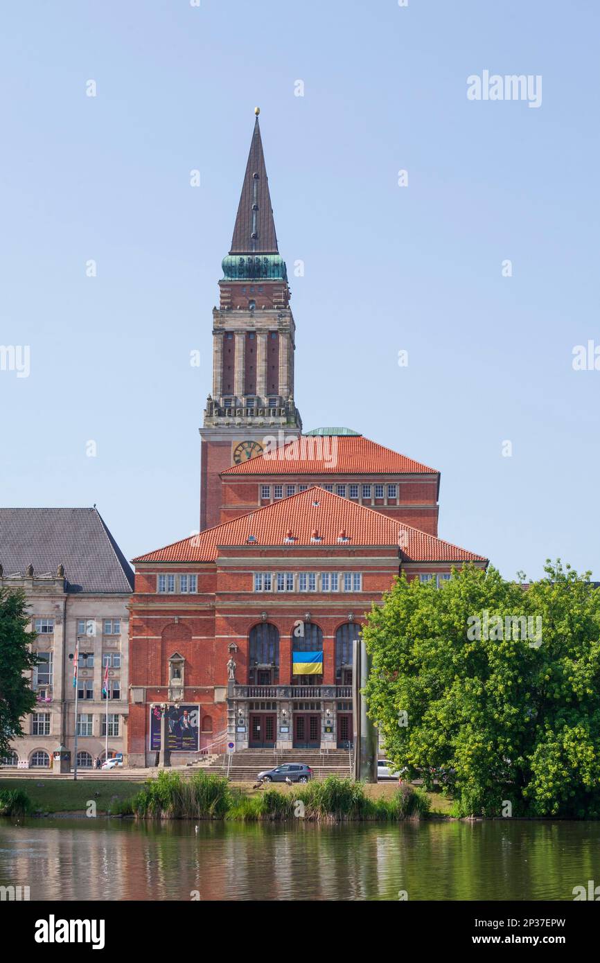 Little Kiel with town hall, town hall tower and opera house, Kiel ...