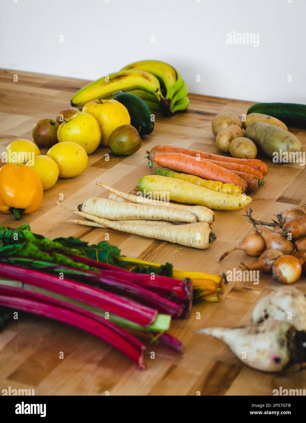 Organic fruit and vegetable on a table Stock Photo - Alamy