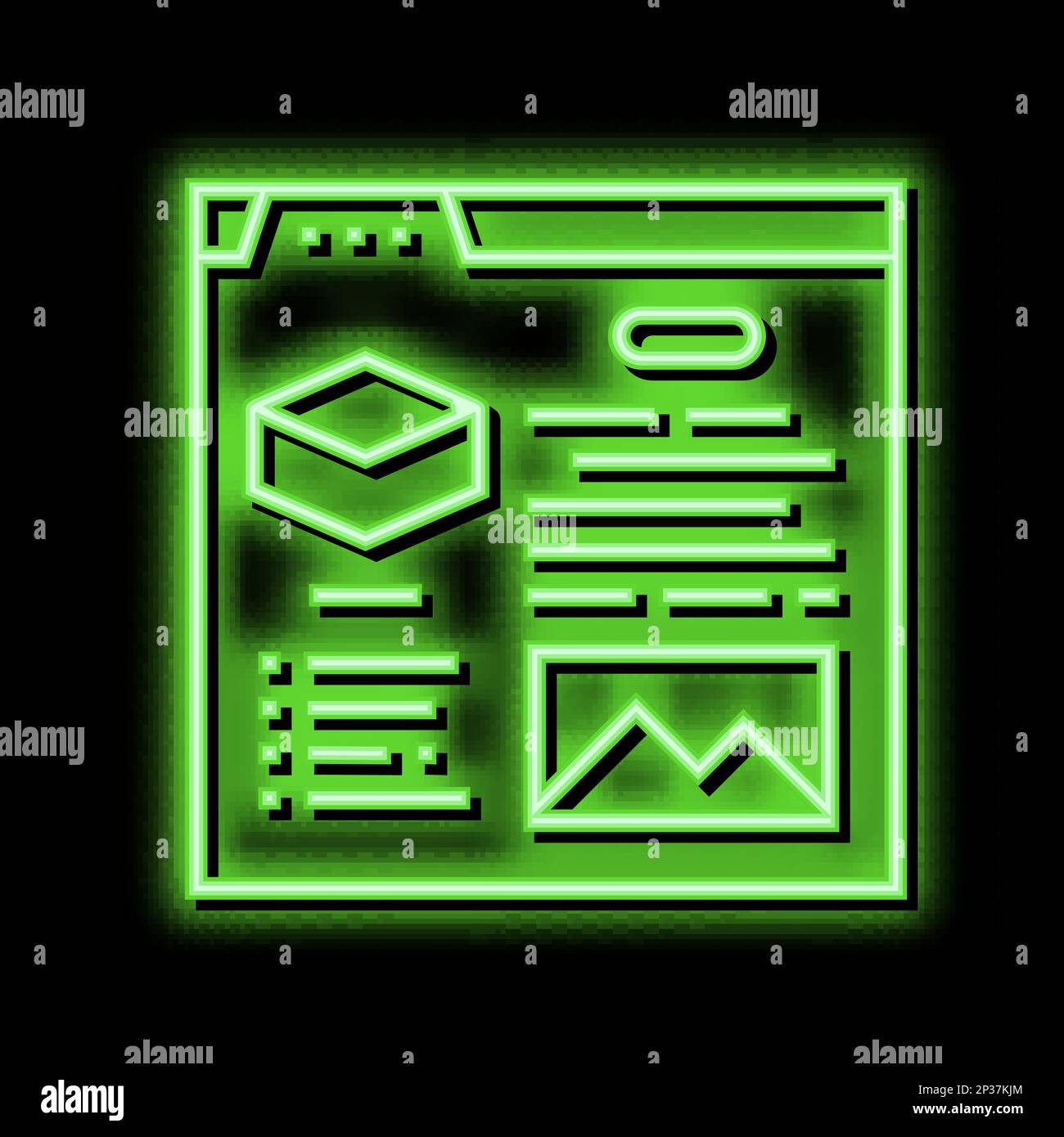characteristics land neon glow icon illustration Stock Vector Image ...