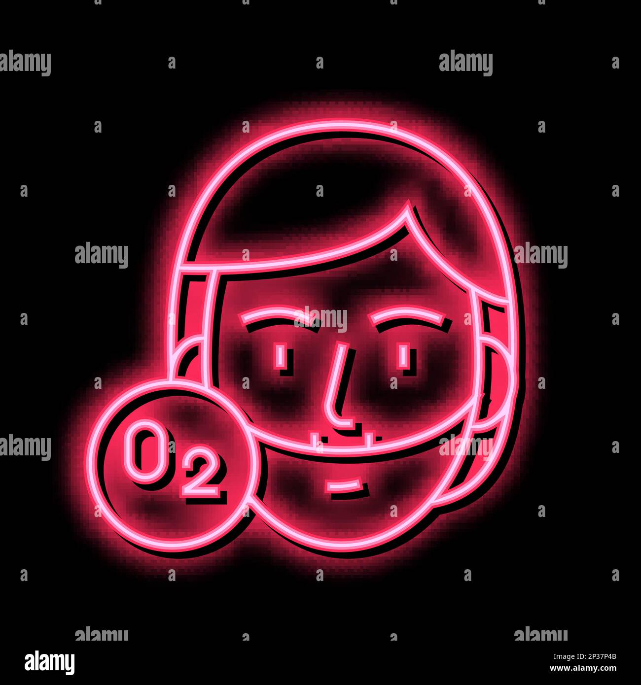 human breath oxygen tool neon glow icon illustration Stock Vector Image ...