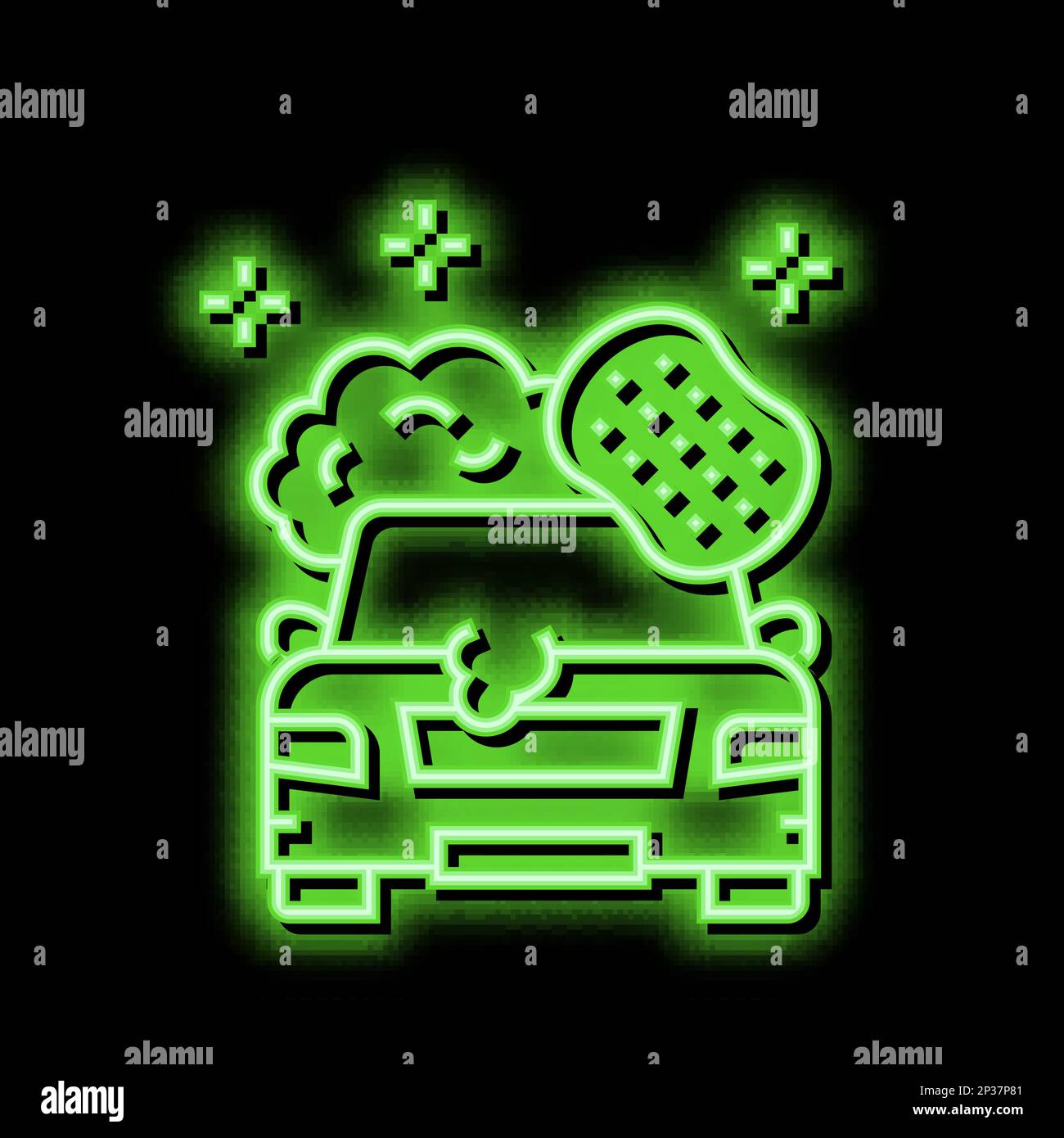 car washing neon glow icon illustration Stock Vector Image & Art - Alamy
