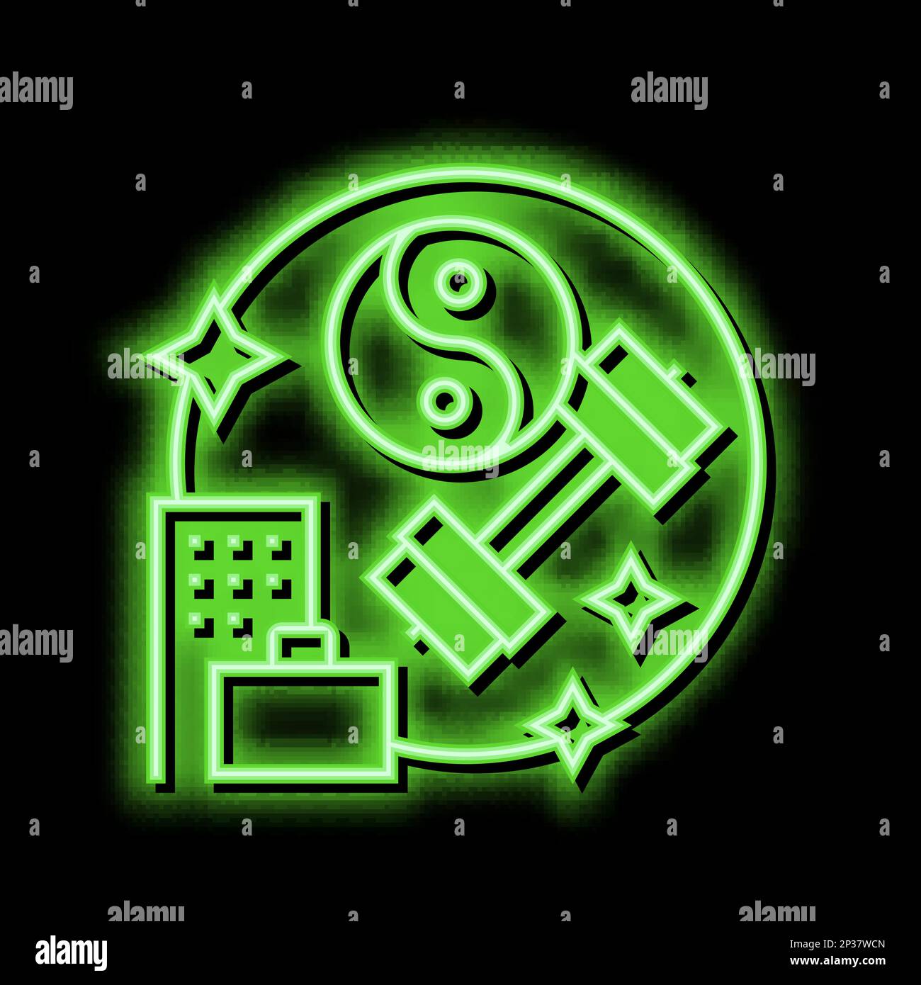 keeping fit and health benefits neon glow icon illustration Stock ...