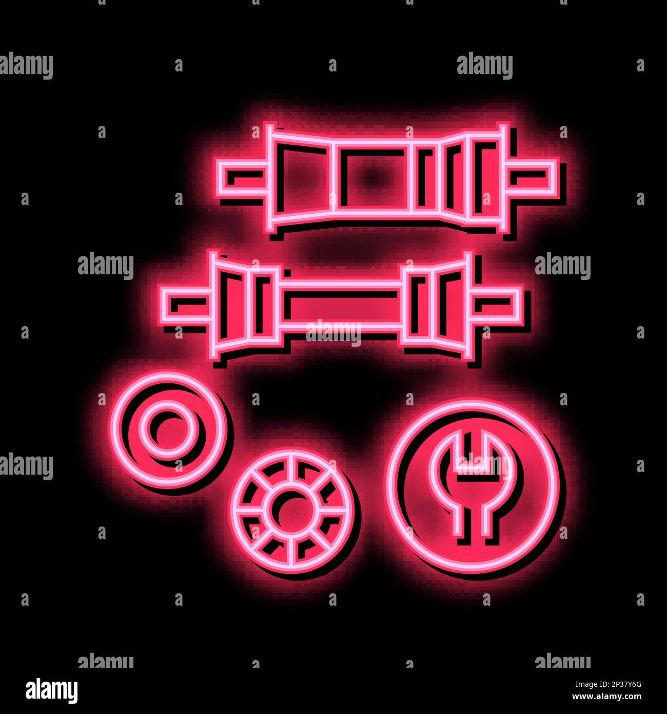 bottom bracket carriage elimination neon glow icon illustration Stock ...