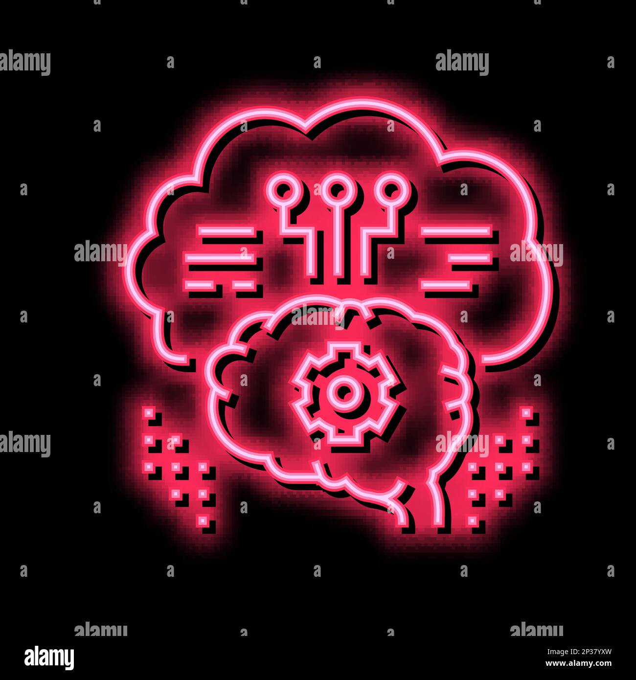 thinking system neon glow icon illustration Stock Vector Image & Art ...