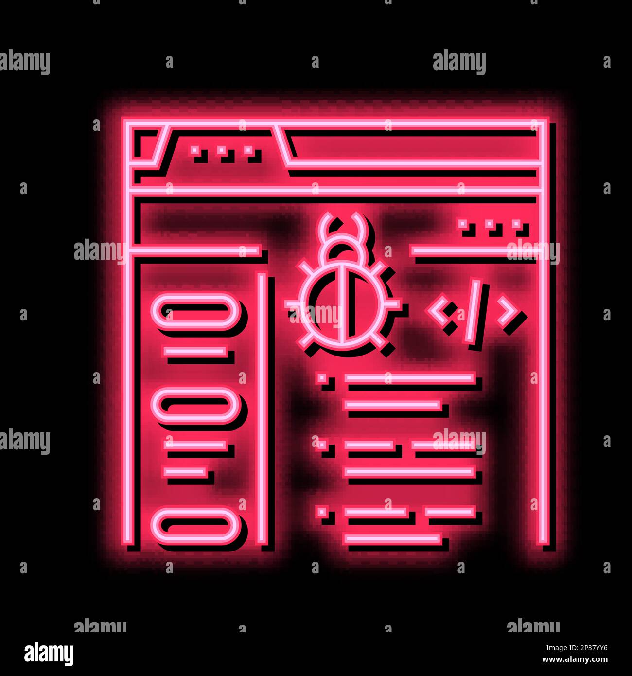 virus coding development neon glow icon illustration Stock Vector Image ...