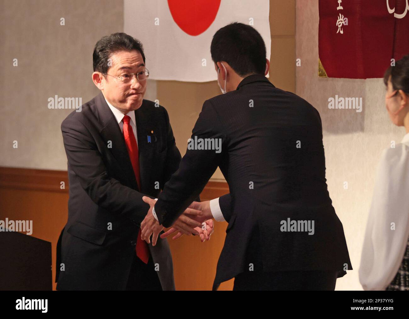 Japan's Prime Minister Fumio Kishida attends a rally of Yoshida Shinji ...
