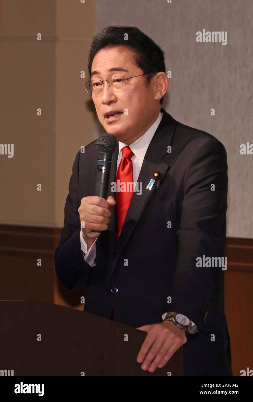 Japan's Prime Minister Fumio Kishida attends a rally of Yoshida Shinji ...
