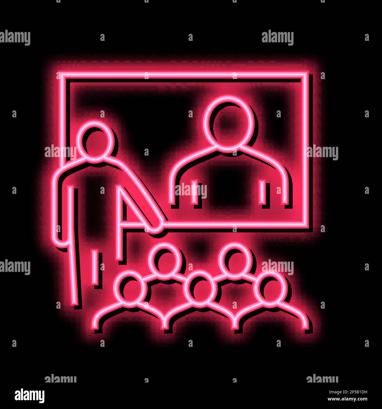 online conversation with group neon glow icon illustration Stock Vector ...