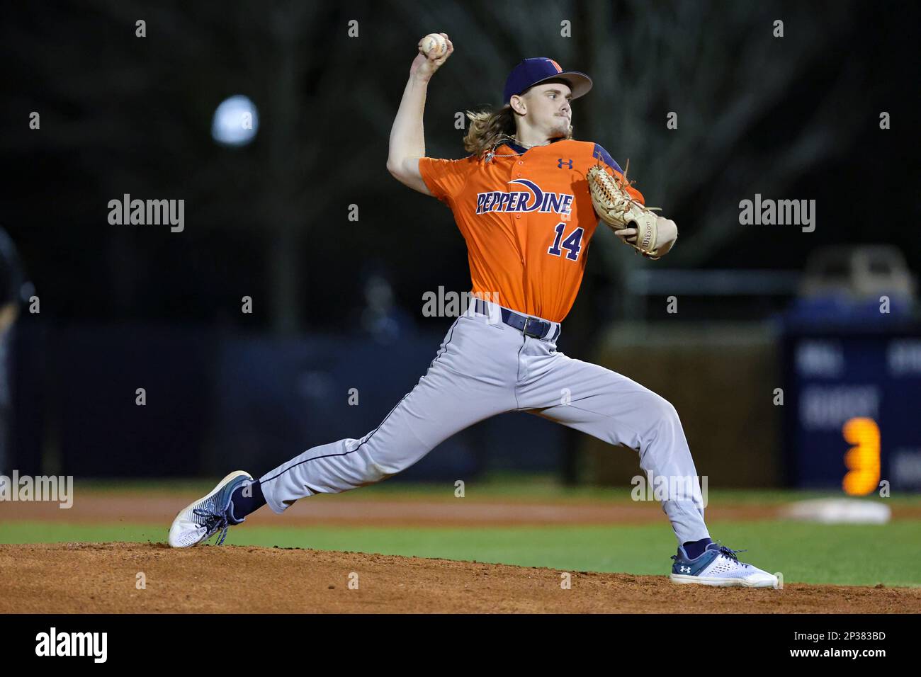 Mobile, Alabama, USA. 03rd Mar, 2022. Pepperdine pitcher Brandon ...