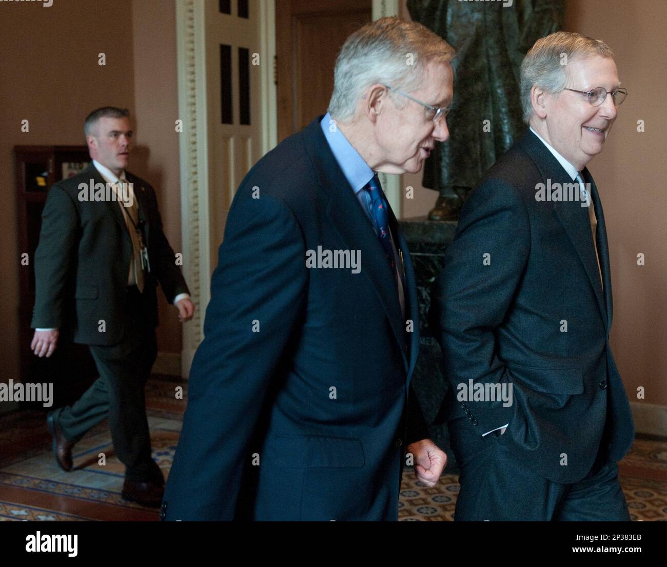 UNITED STATES – MARCH 9: From left, Senate Majority Leader Harry Reid ...