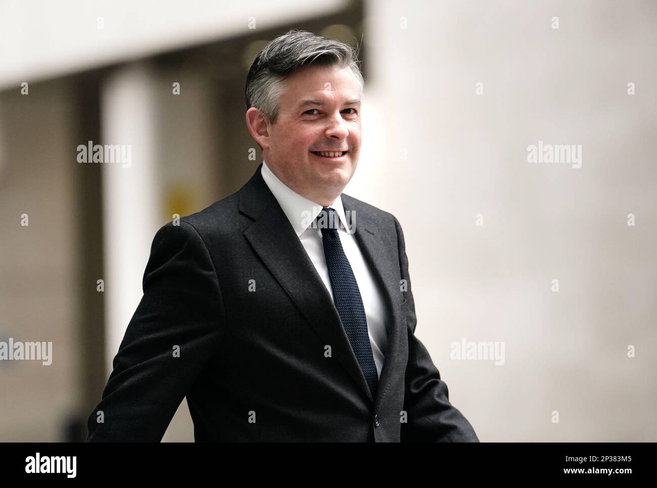 Jonathan Ashworth MP arrives at BBC Broadcasting House in London, to ...
