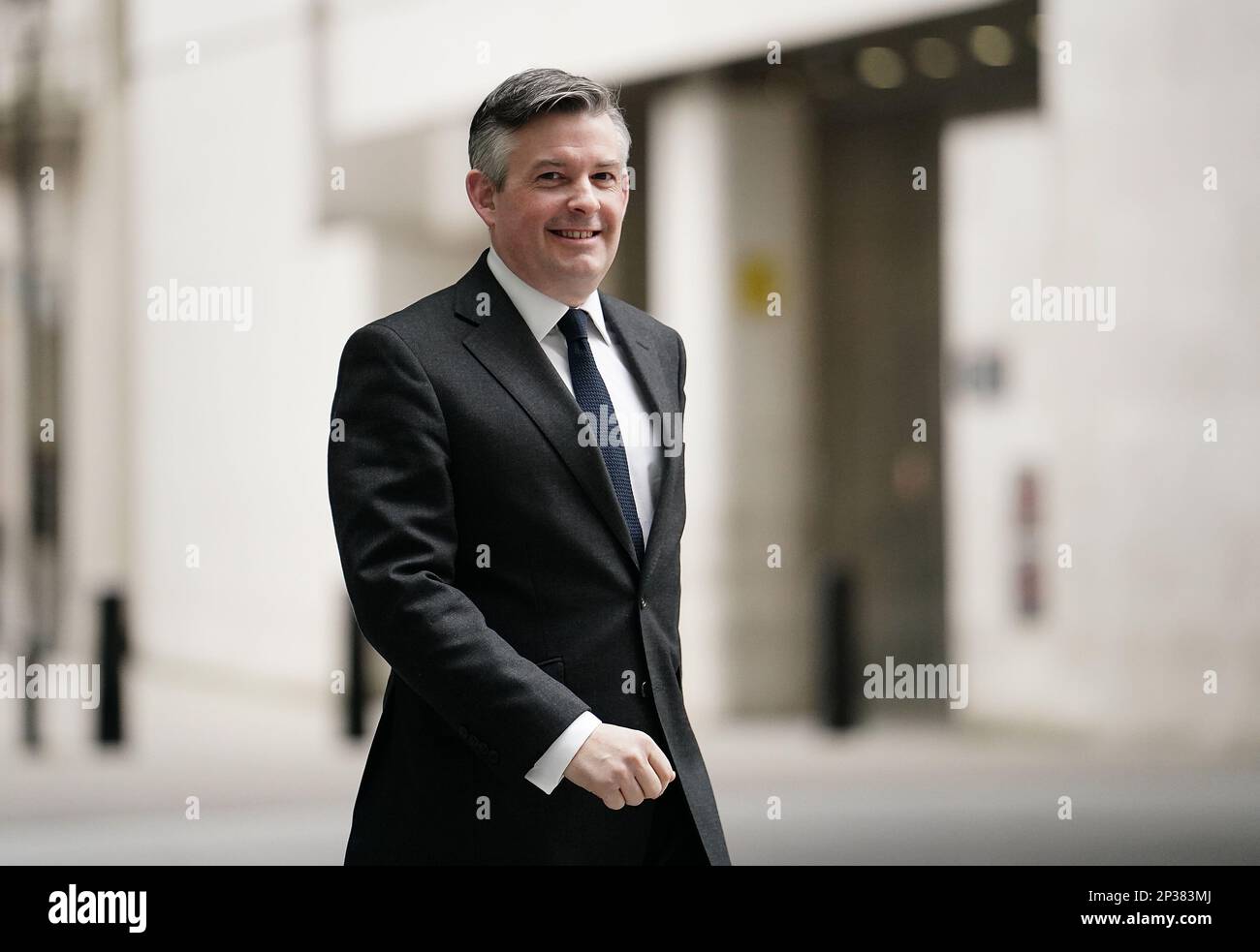Jonathan Ashworth MP arrives at BBC Broadcasting House in London, to ...
