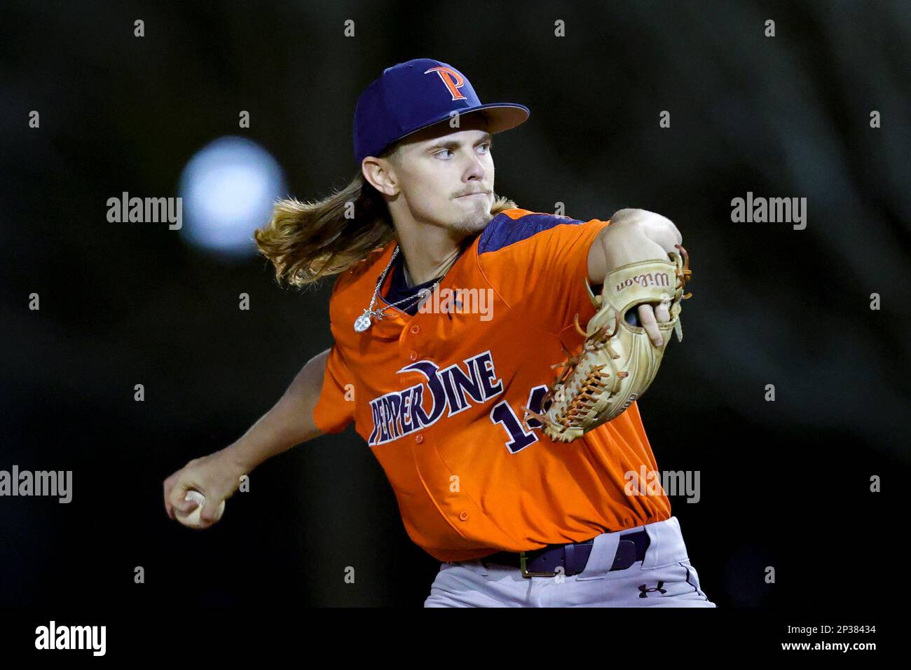 Mobile, Alabama, USA. 03rd Mar, 2022. Pepperdine pitcher Brandon ...