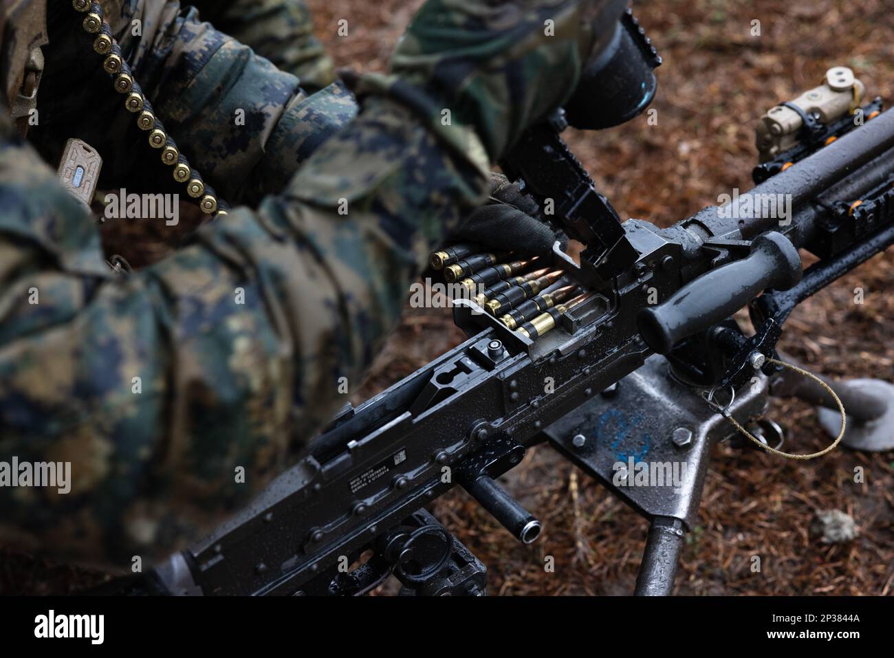 U.S. Marine Corps Lance Cpl. Steve Lejko, a machine gunner with ...