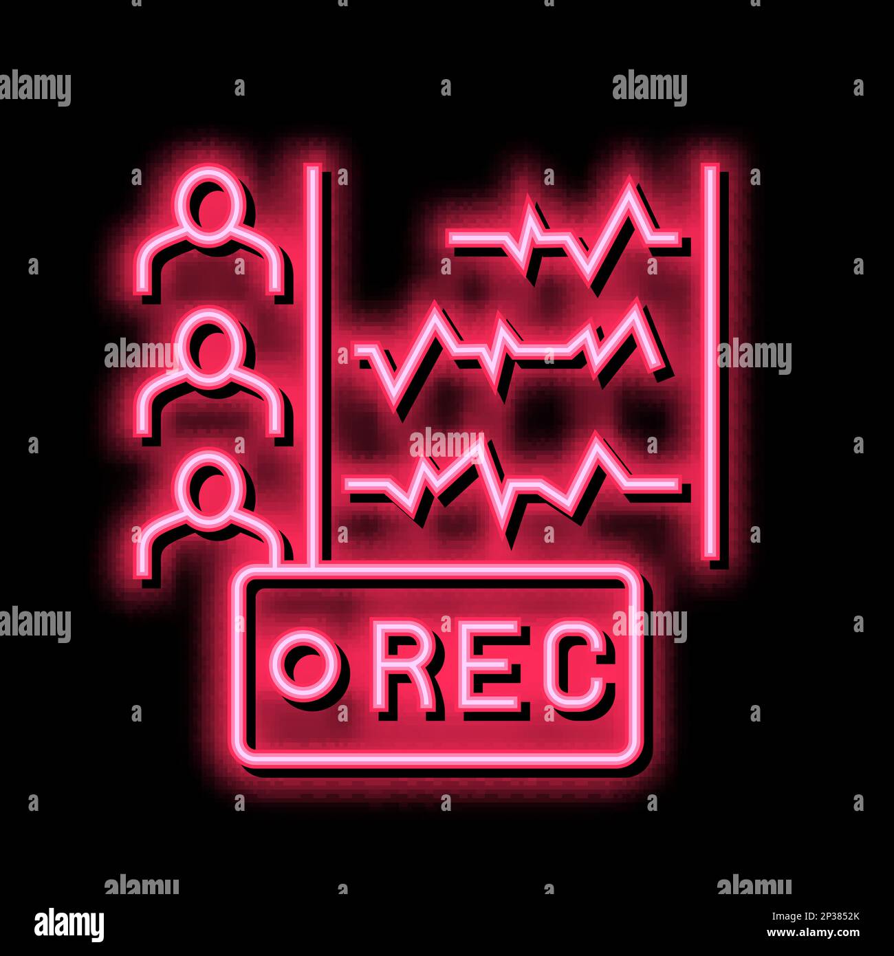 recording radio hosts neon glow icon illustration Stock Vector Image ...