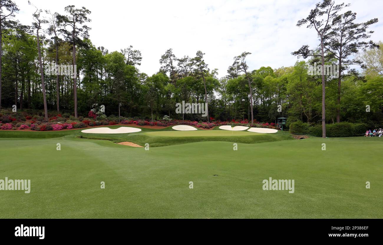 06 APR 2015: A view of the azaleas and the 13th green during the ...