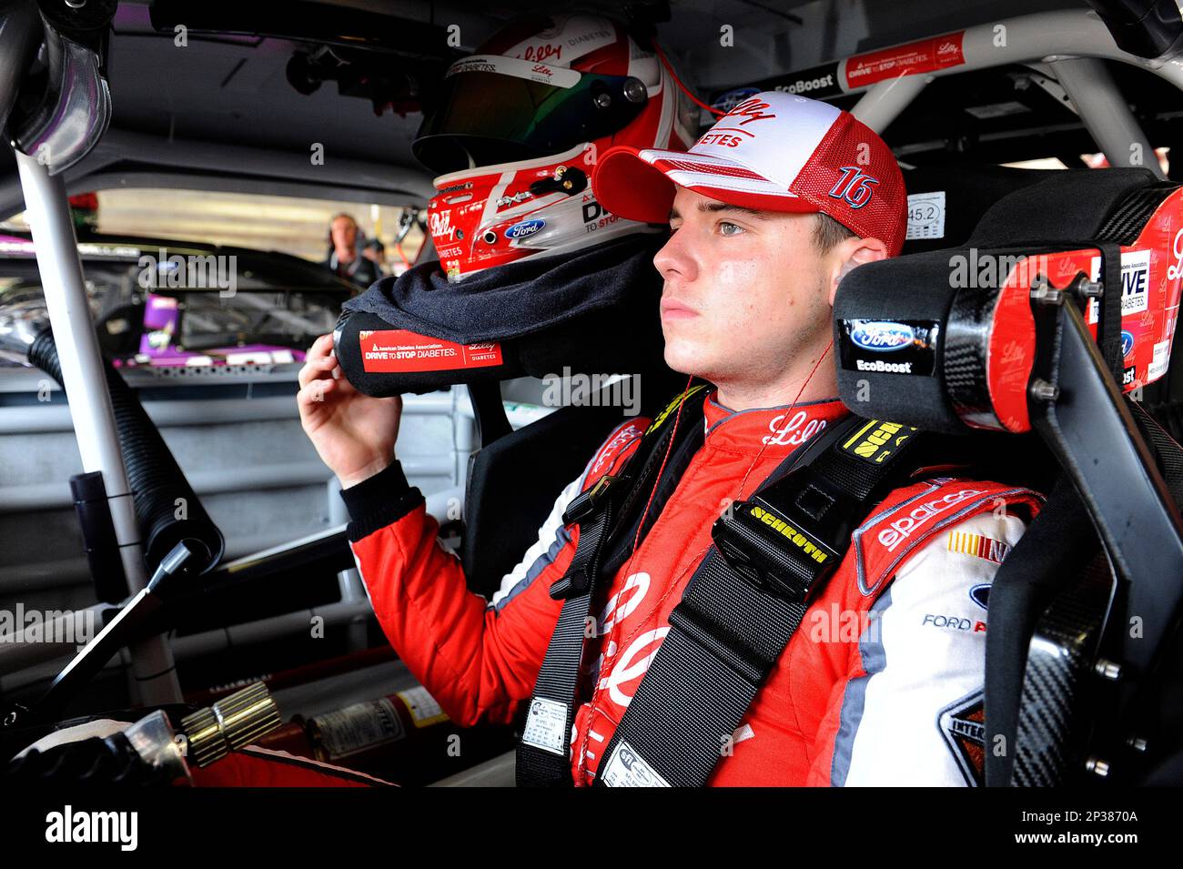 FORT WORTH, TX - April 09:Ryan Reed (16) during practice for the Nascar ...