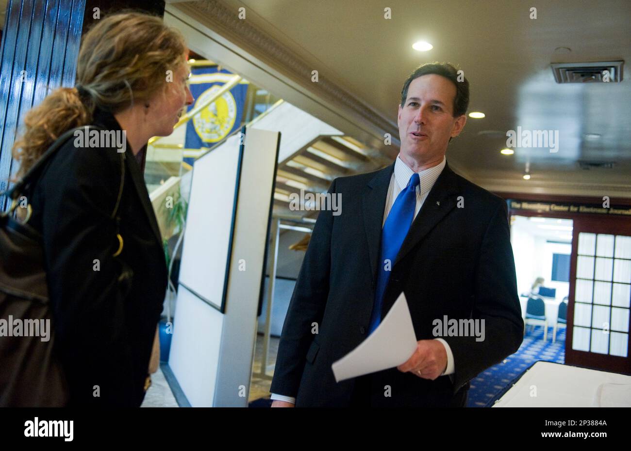 UNITED STATES - APRIL 28: Former Senator Rick Santorum, R-Pa., prepares ...