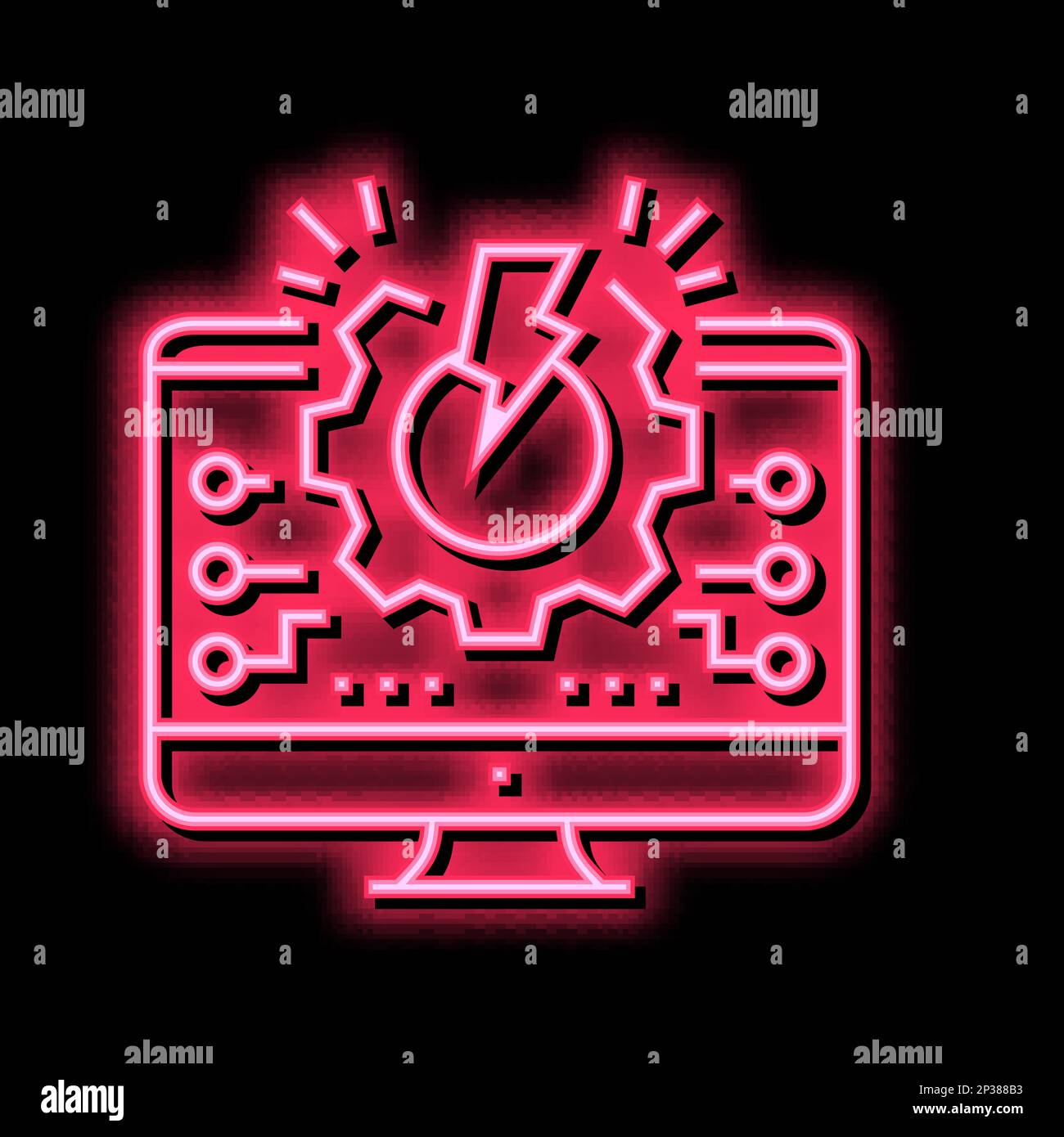overload system neon glow icon illustration Stock Vector Image & Art ...