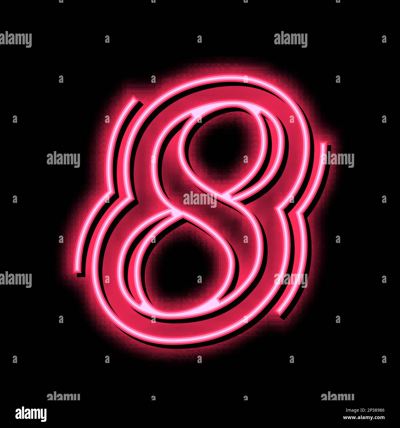 eight number neon glow icon illustration Stock Vector Image & Art - Alamy