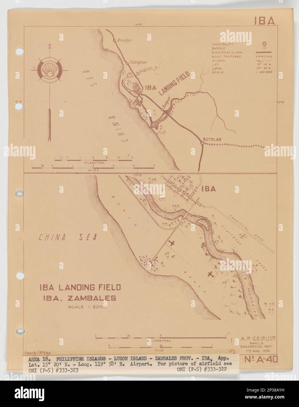 Landing Fields - Philippines - Iba, Zambales, Aerial Photograph Stock ...