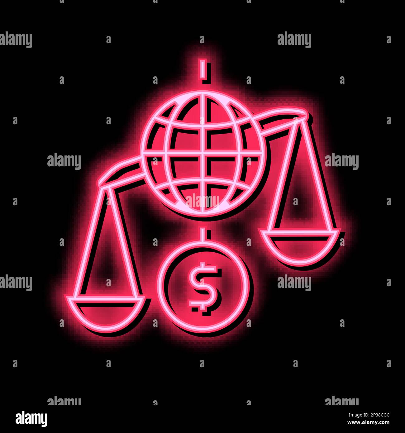 financial crisis world scale color icon vector illustration Stock ...