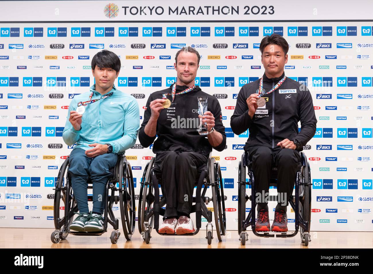 Tokyo, Japan. 5th Mar, 2023. (L-R) Men's wheelchair competition second-placed Tomoki Suzuki of ...