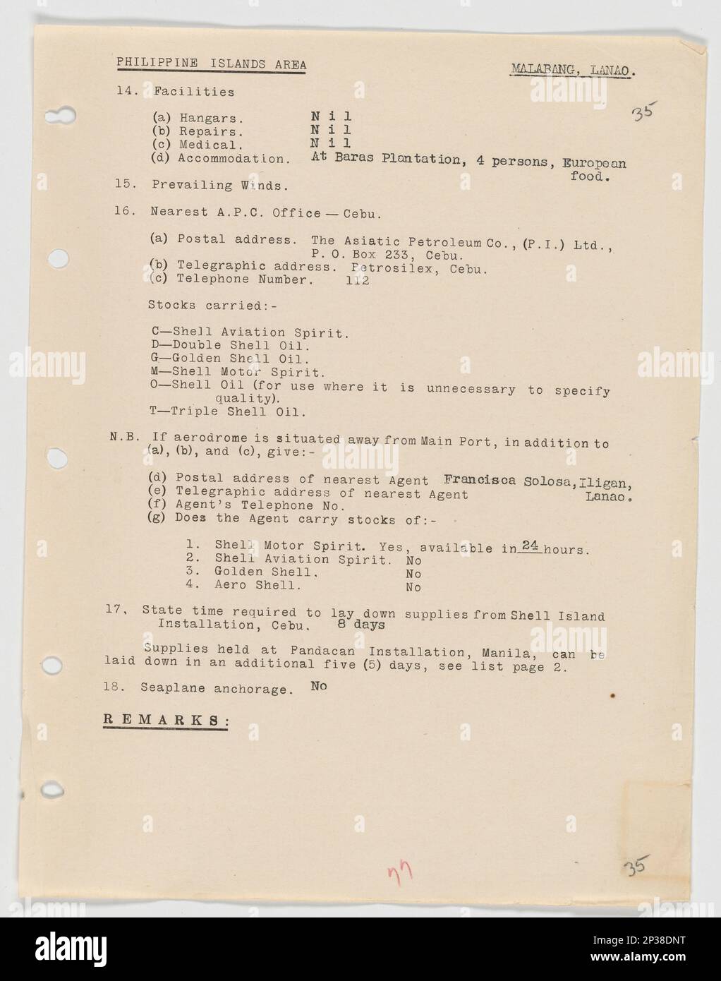 Landing Fields - Philippines - Malabang, Aerial Photograph Stock Photo ...