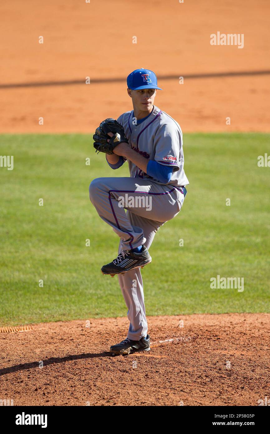 Louisiana Tech Bulldogs starting pitcher Phil Maton (24) in action ...