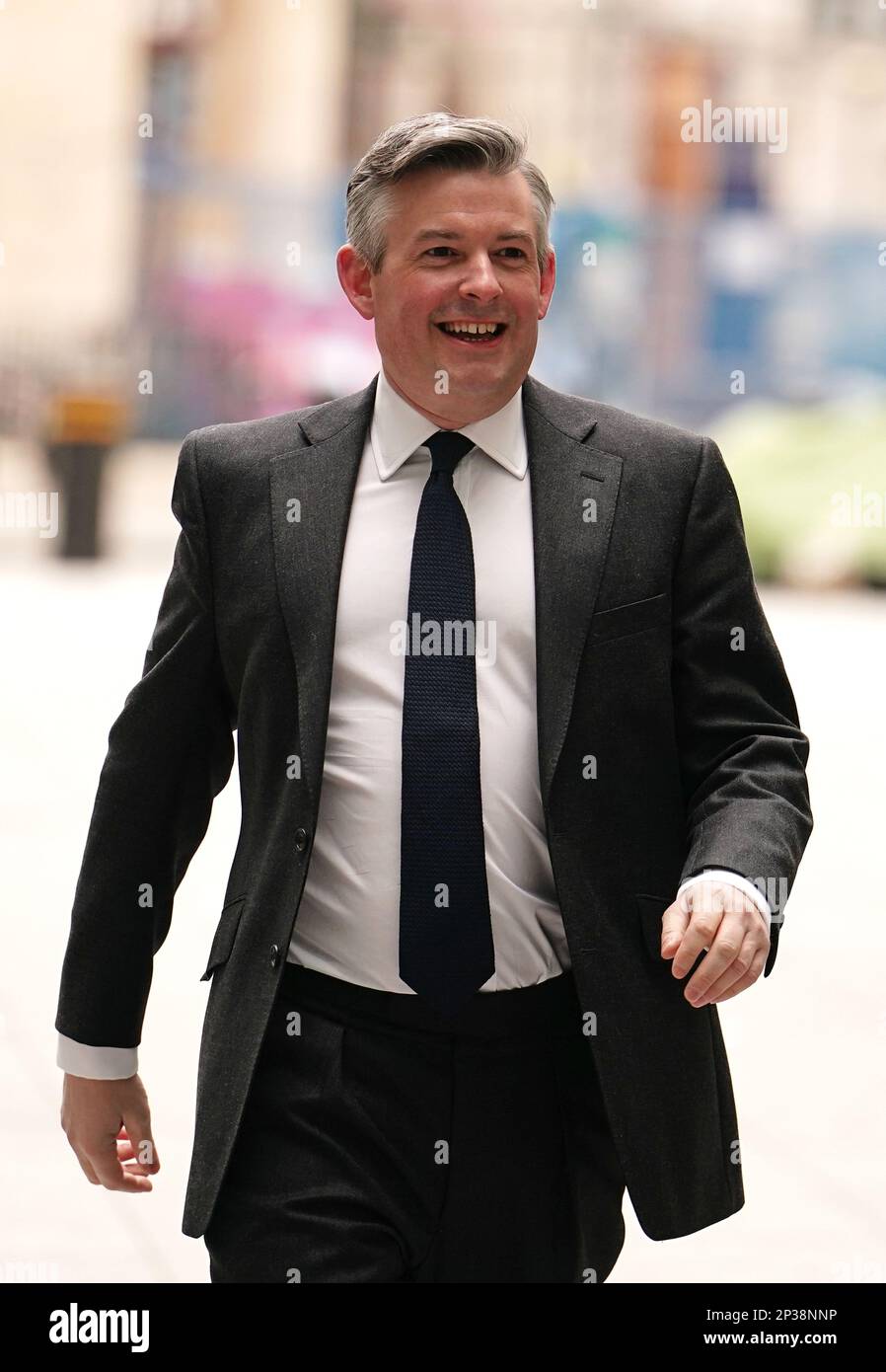 Jonathan Ashworth MP arrives at BBC Broadcasting House in London, to ...