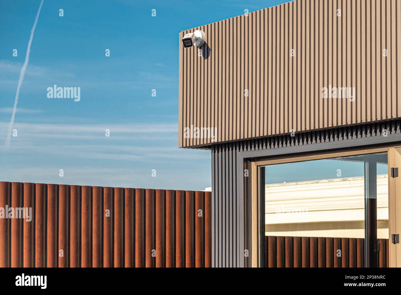 Wall mounted modern IP CCTV security camera. Home and workplace ...