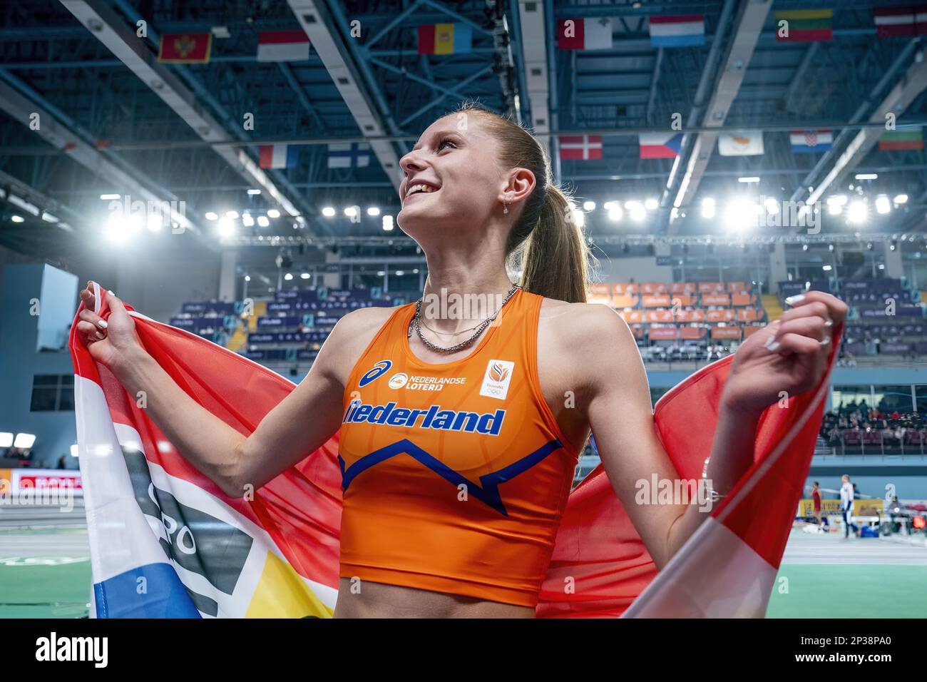 ISTANBUL - Britt Weerman in action in the high jump final on the fourth ...