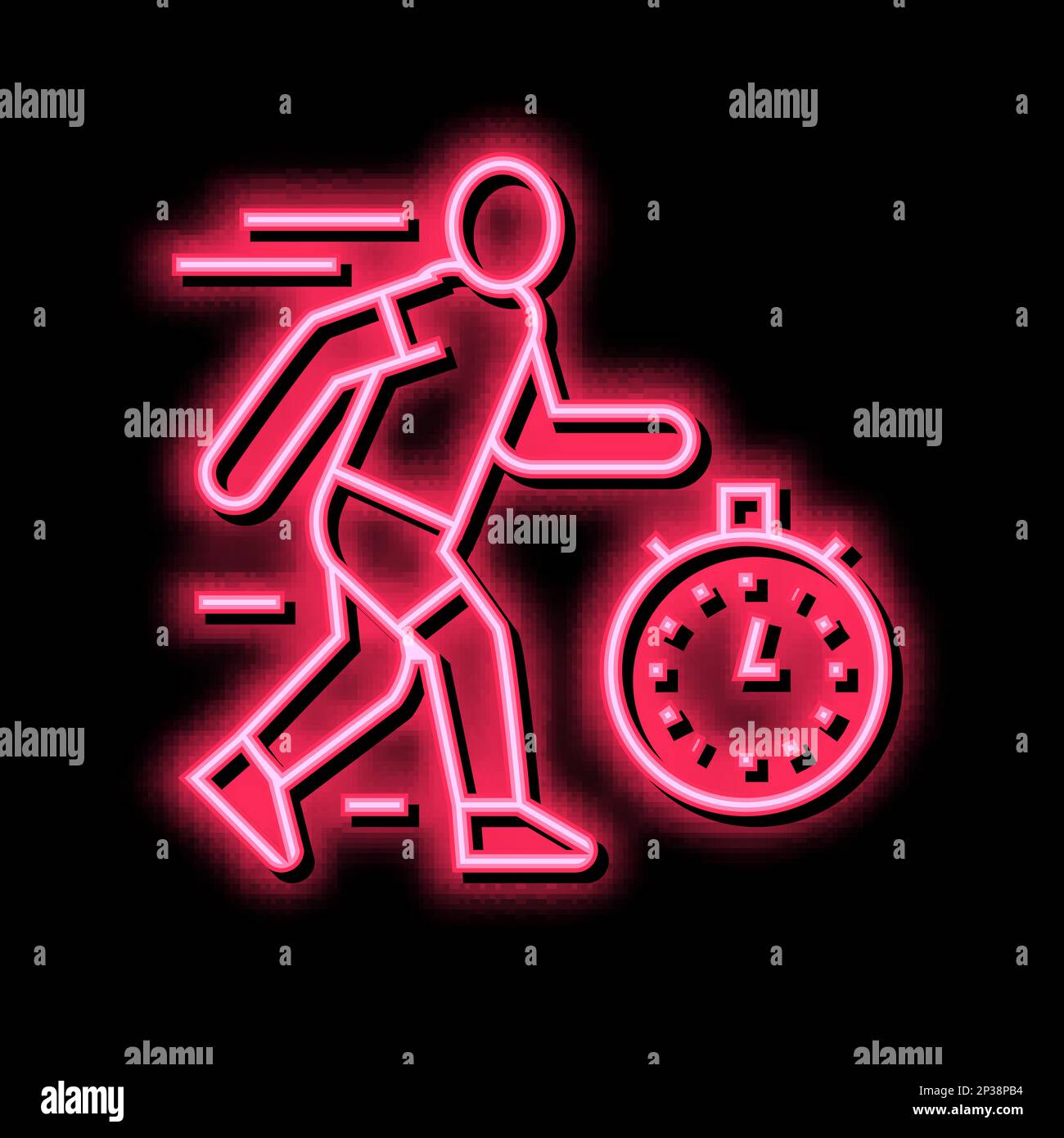 run on time neon glow icon illustration Stock Vector Image & Art - Alamy