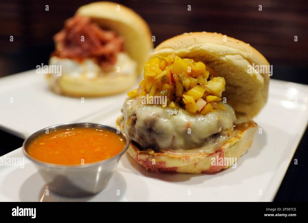 UNITED STATES - DECEMBER 13: The Great Chicago Fire burger, right, and ...