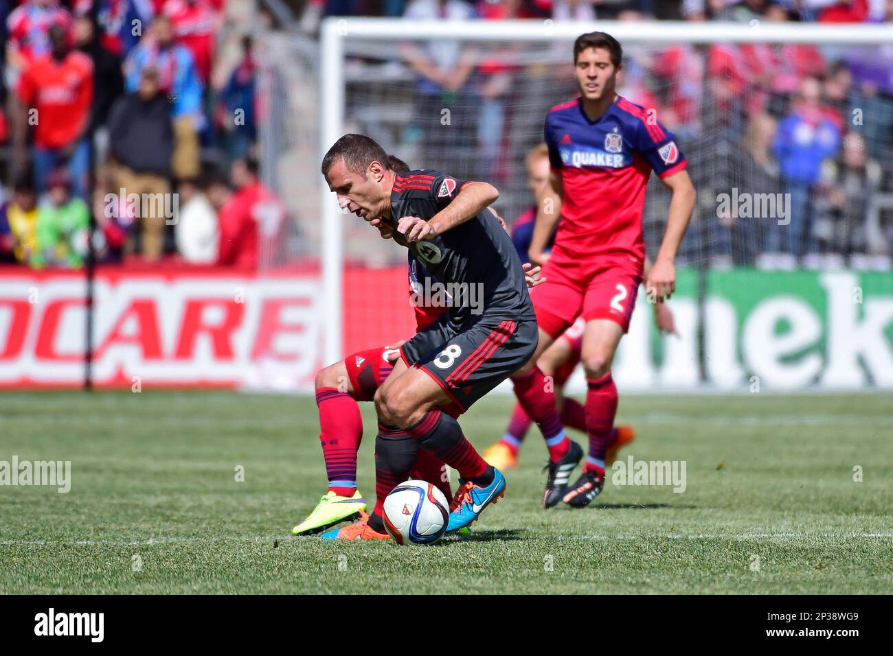 04 April 2015: Toronto FC midfielder Benoit Cheyrou (8) controlling the ...