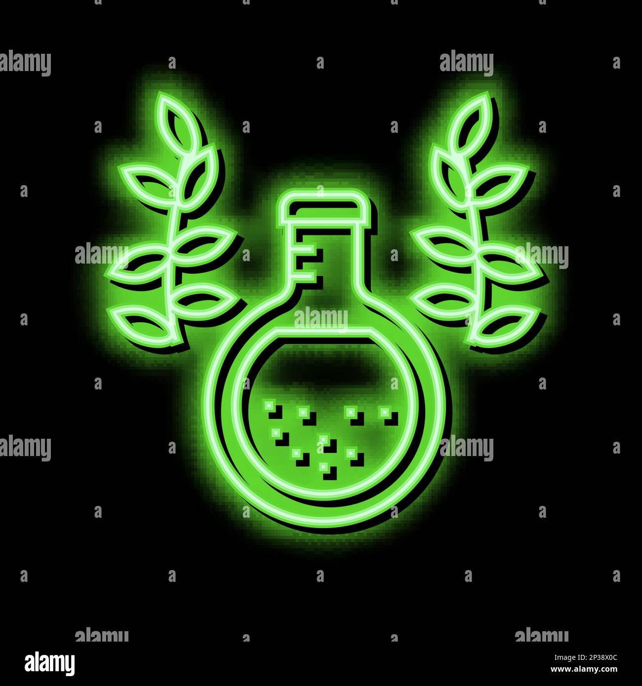 elixir phytotherapy neon glow icon illustration Stock Vector Image ...