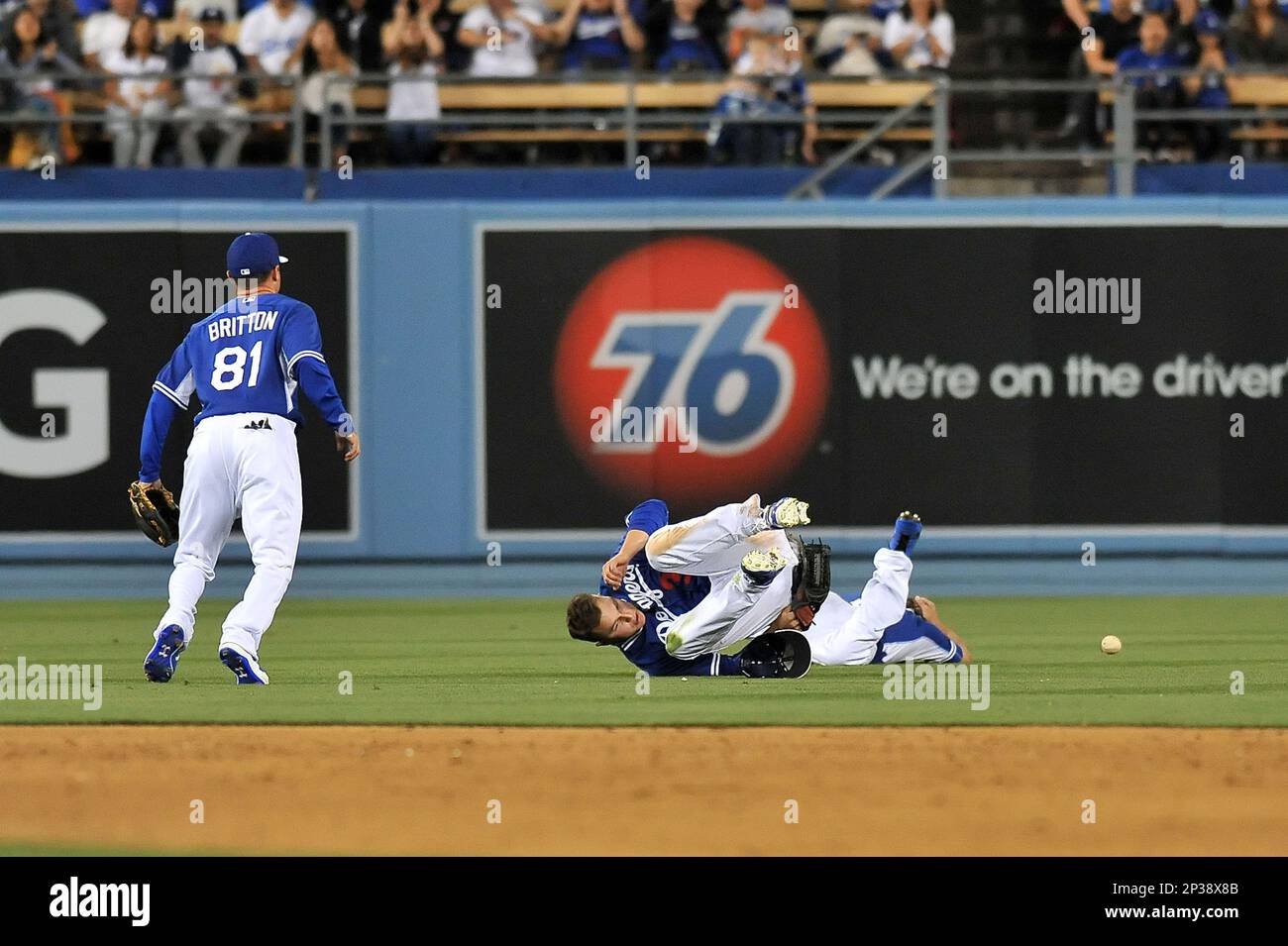 April 4, 2015 Los Angeles, CA.Los Angeles Dodgers left fielder Joc ...