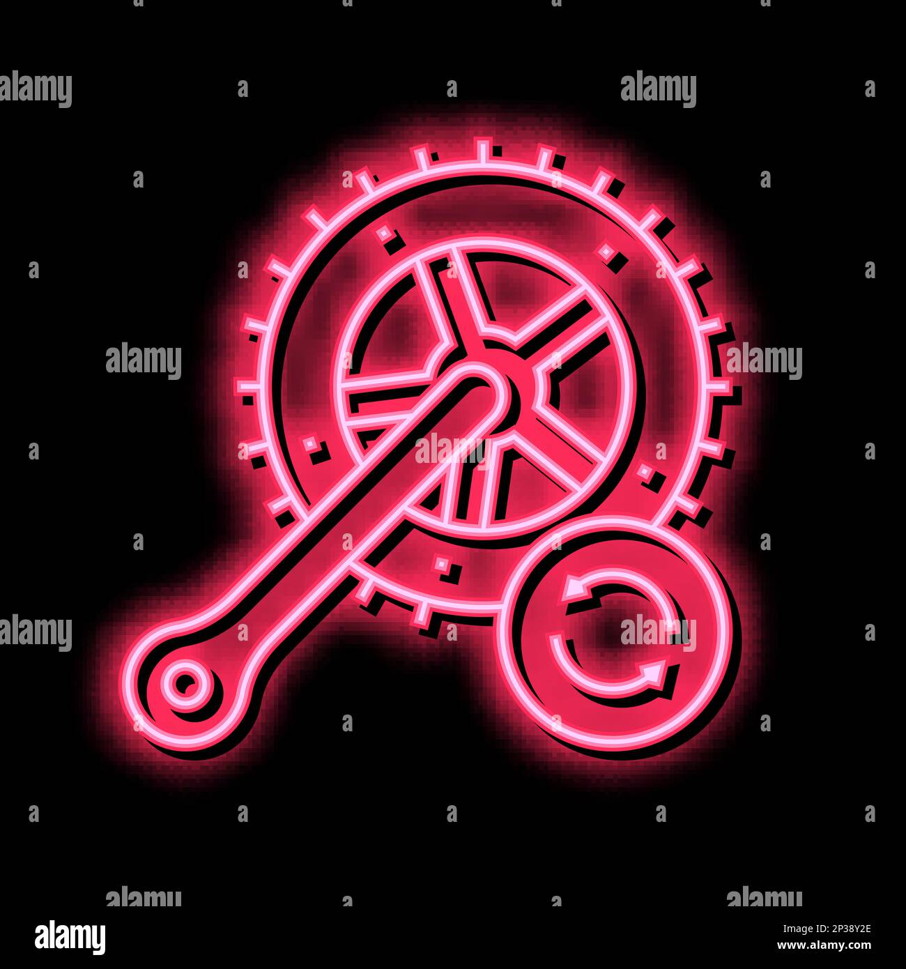 bicycle connecting rods replacement neon glow icon illustration Stock ...