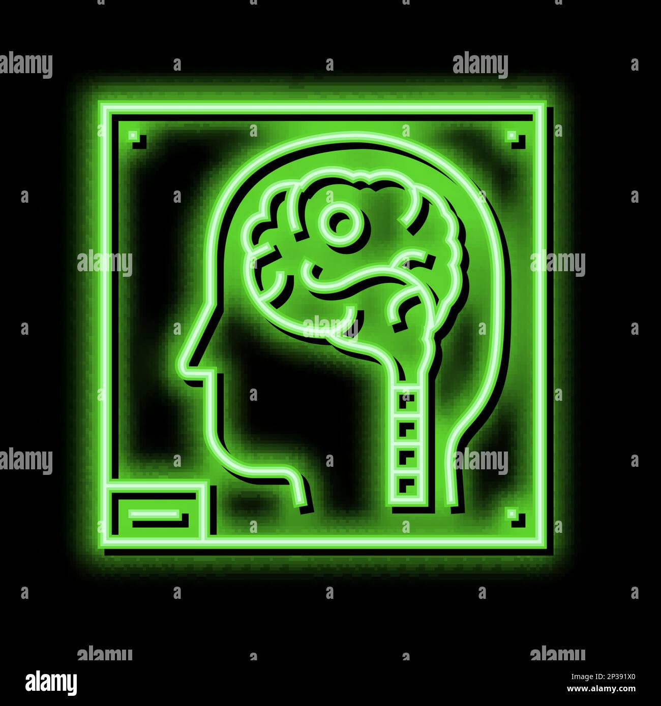 human brain x-ray neon glow icon illustration Stock Vector Image & Art ...